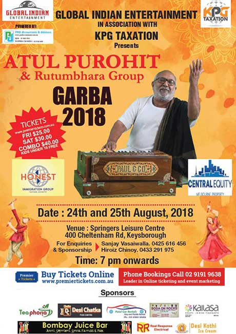 Atul Purohit & Rutumbhara Group Garba 2018 in Melbourne