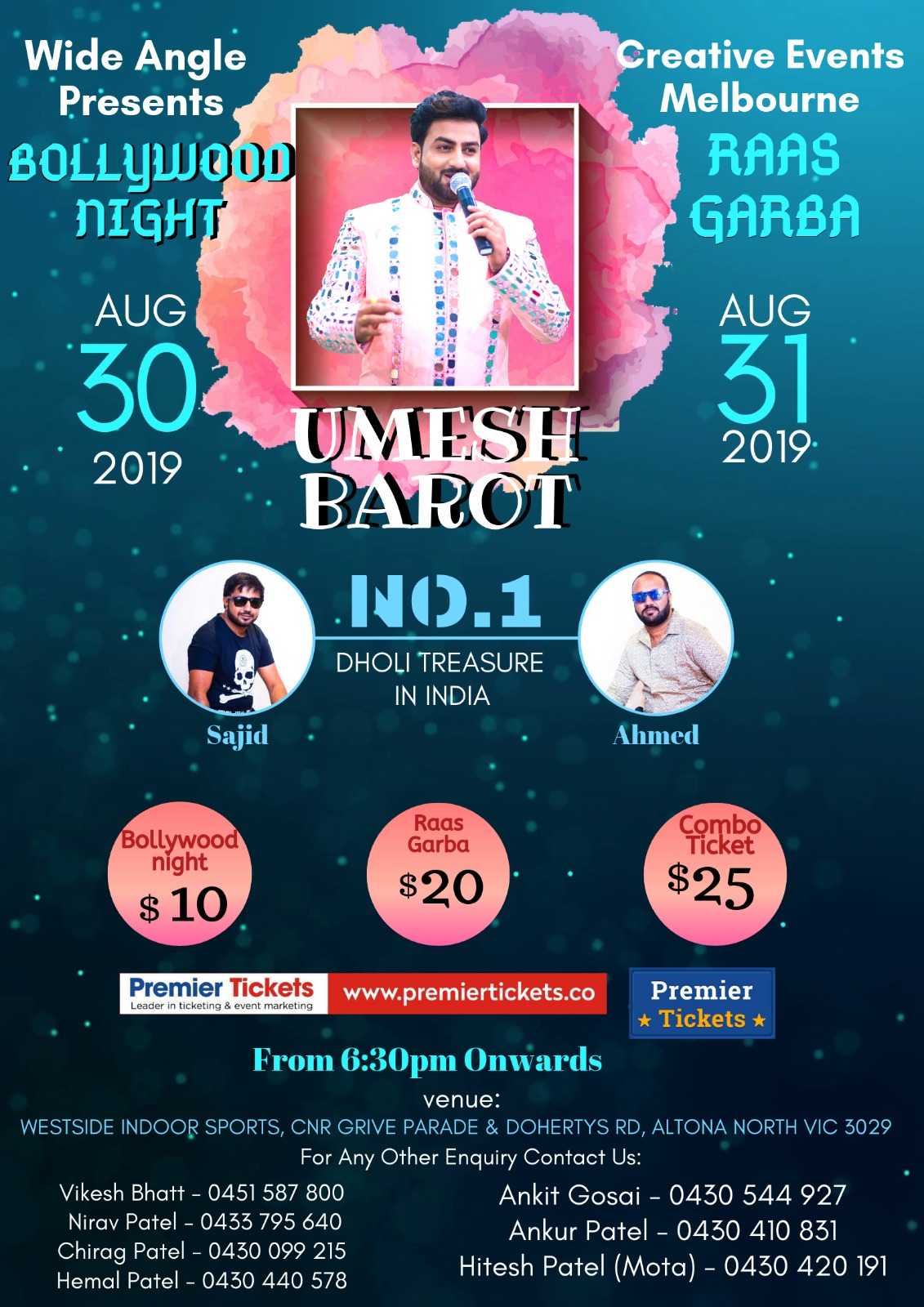 Bollywood & Raas Garba Night with UMESH BAROT in Melbourne