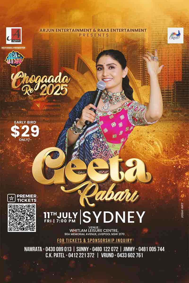 Geeta Rabari Chogada Re Navratri Garba 2025 in Sydney